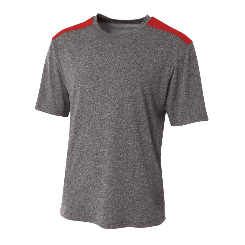 A4 N3100 Men's Tourney Heather Short Sleeve Color Block